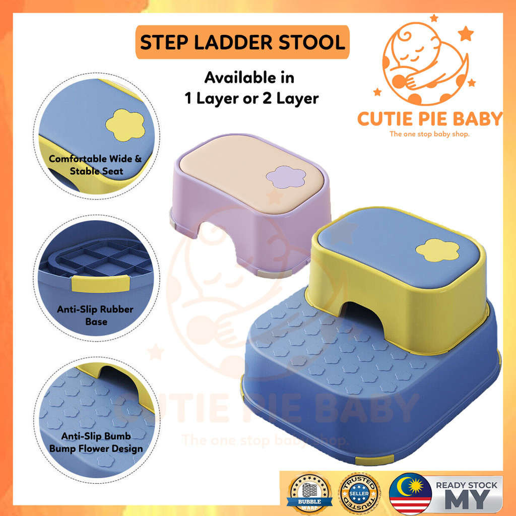 Detachable 2 Step Kids Step Ladder Stools Anti-Slip Durable Multi ...