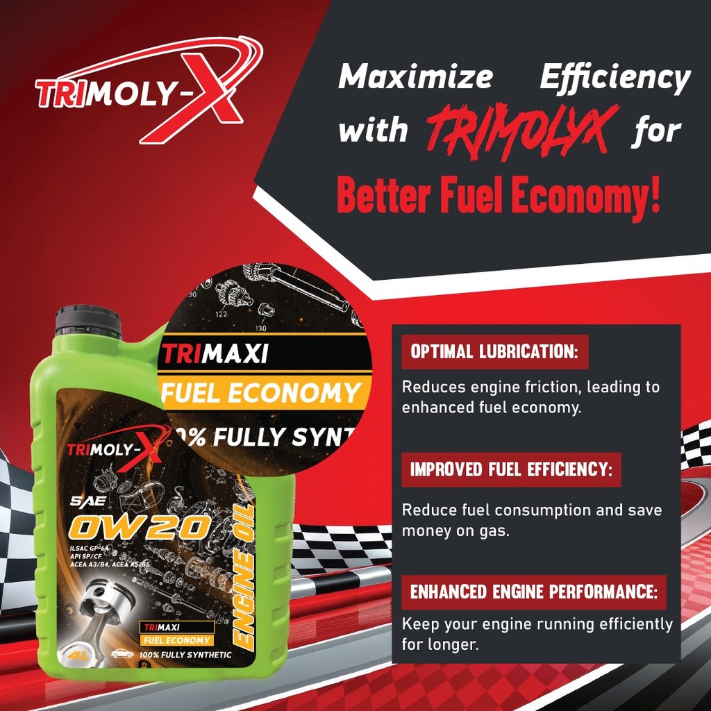 TRIMOLY-X TRIMOLYX 0W20 FULLY SYNTHETIC ENGINE OIL SP/CF 4L Car ...