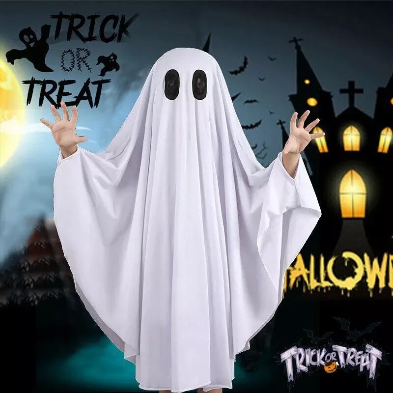 Cute Kids Halloween Horror Cloak Cape Anime No Face Cosplay Costumes ...