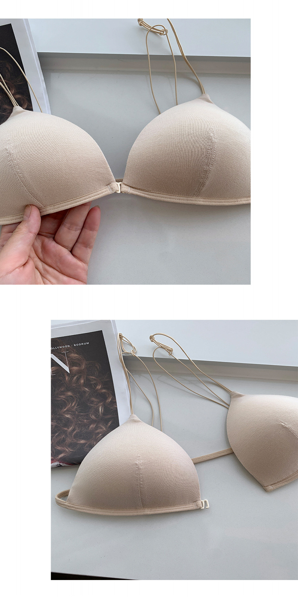 French Sexy Triangle Cup Underwear Women Front Buckle Beautiful Back ...