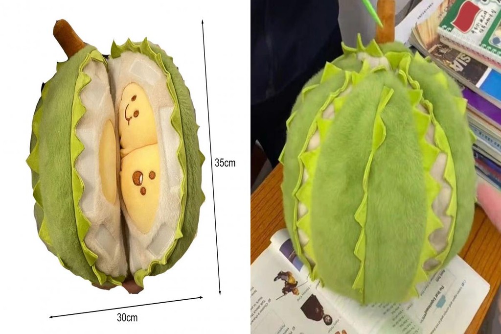 DU| Realistic Durian Fruit Plush Snuggle Durian Fruit Pillow Realistic ...
