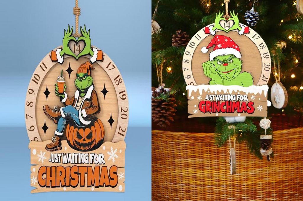 Seasonal Decor Holiday Advent Calendar 2024 Christmas Green Elf ...