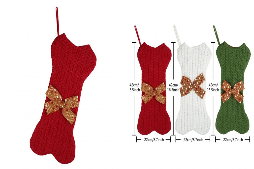 [VM] Bone-shaped Dog Stocking Personalized Dog Christmas Stocking ...