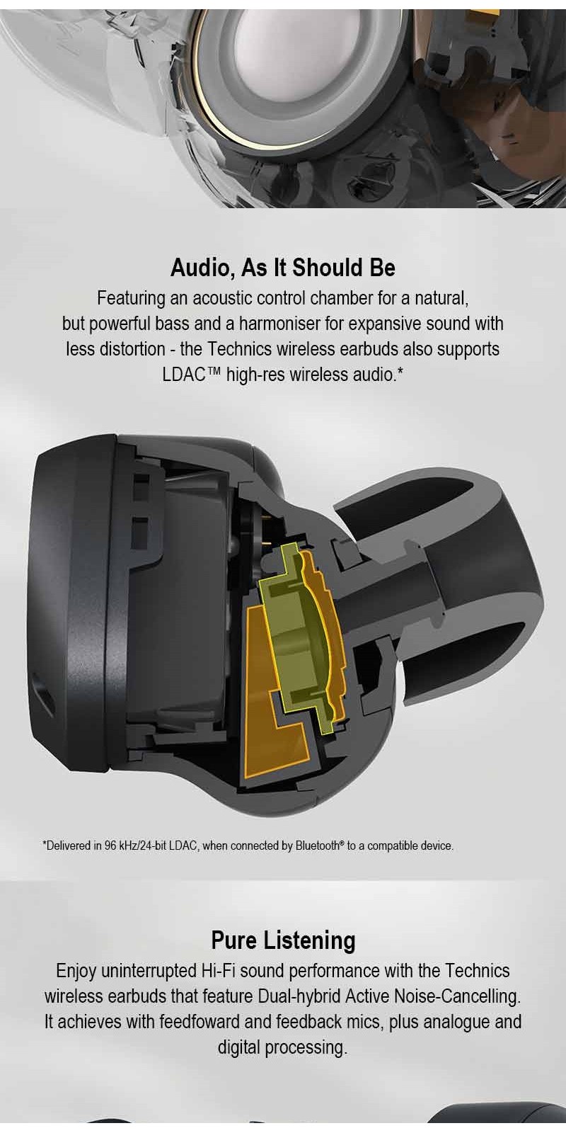 PANASONIC EAH-AZ80 TRUE WIRELESS NOISE CANCELLING EARPHONES WITH ...
