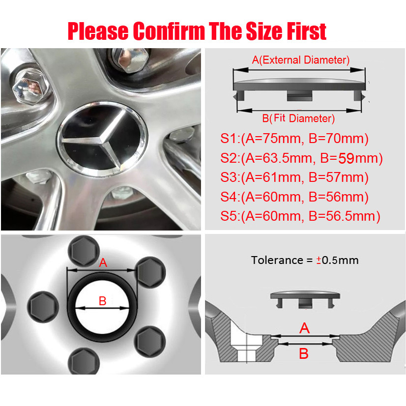 4pcs 60mm 64mm 75mm Car Wheel Center Hub Caps Cover Auto Wheel Rim ...