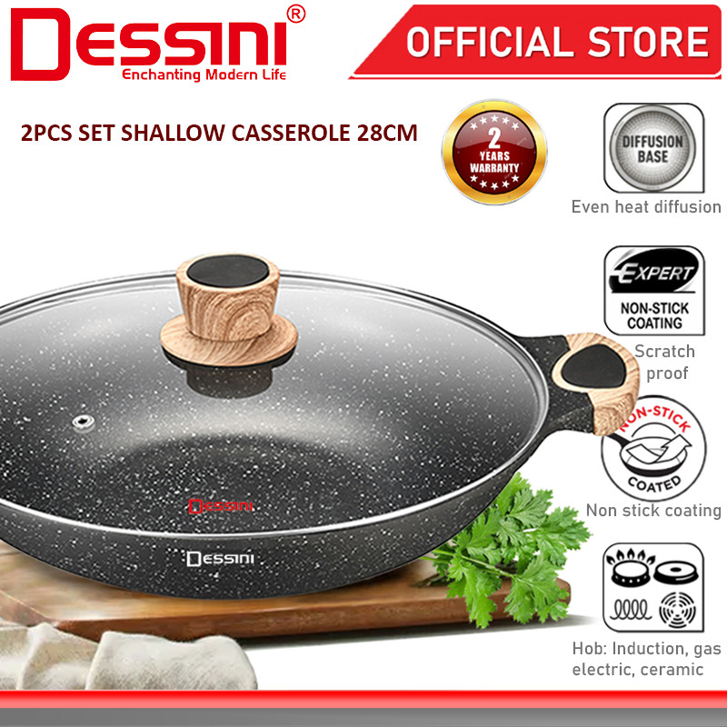 DESSINI Italy Casserole Die Cast Aluminium Induction Non-Stick Pan ...