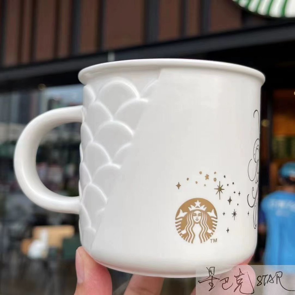 Starbucks Cup White Green Ceramic Coffee Mug 50th Anniversary Series ...