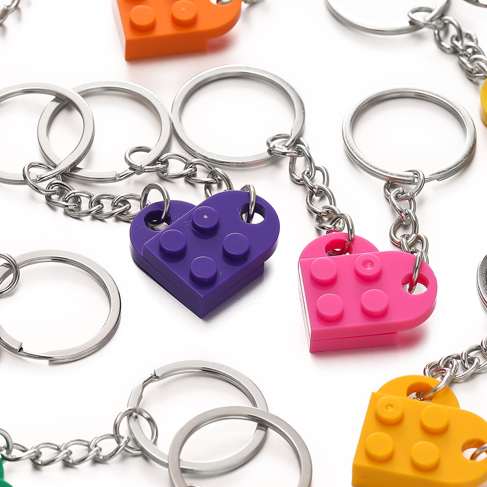 St. kunkka 1Pcs Resin Keychain 2 in 1 Love Building Block Keychain for ...
