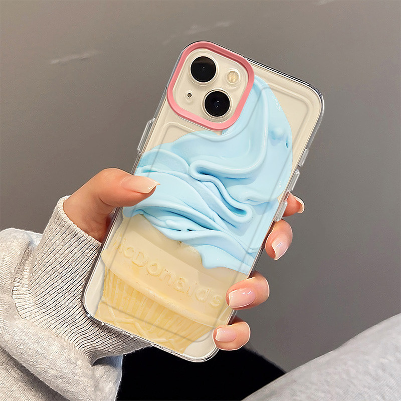 Sea Salt Ice Cream Casing Compatible for IPhone Case 15 14 13 12 11 Pro ...