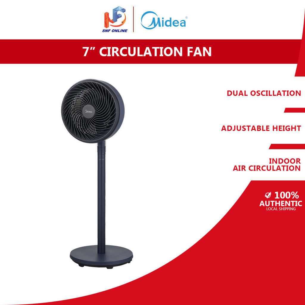 Midea Kipas Berdiri Circulation Fan (7") 5 Blade With 3 Speed Levels ...