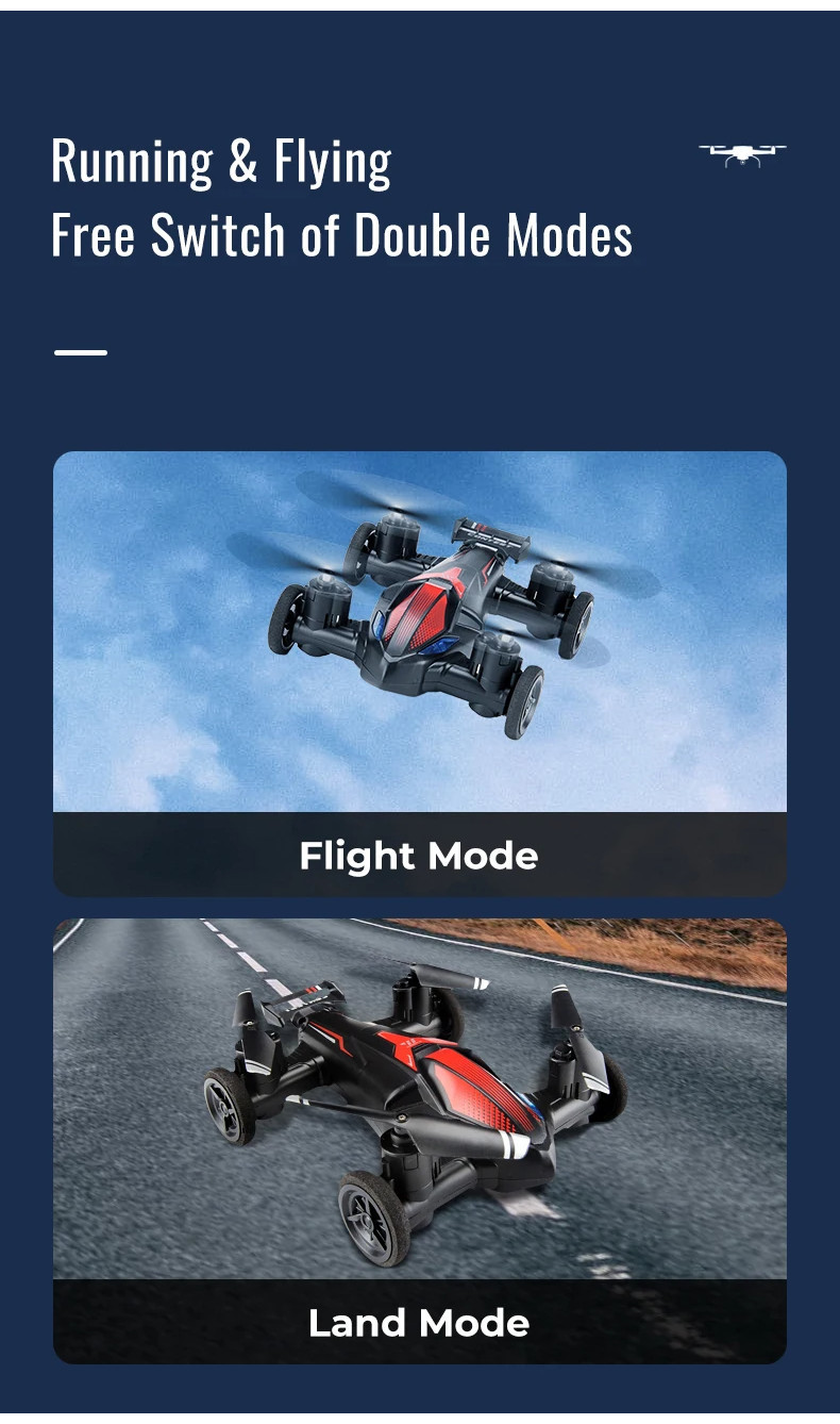 JJRC Explosion Mini land And Air Remote Control Aerial Drone Four-Axis ...