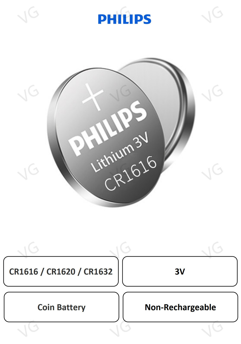 [100% ORIGINAL] PHILIPS CR1616 CR1620 CR1632 Battery Bateri Batteri Car ...