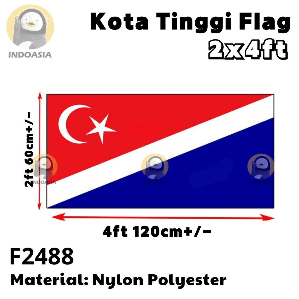 Nylon Polyester Kota Tinggi Flag Bendera Daerah Johor Bendera Kota Tinggi 2X4ft Kota Tinggi Flag ...