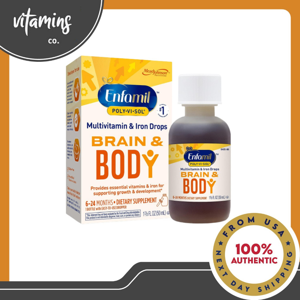 Enfamil Brain and Body Multivitamin & Iron Drops for 6-24 months (50 ml ...