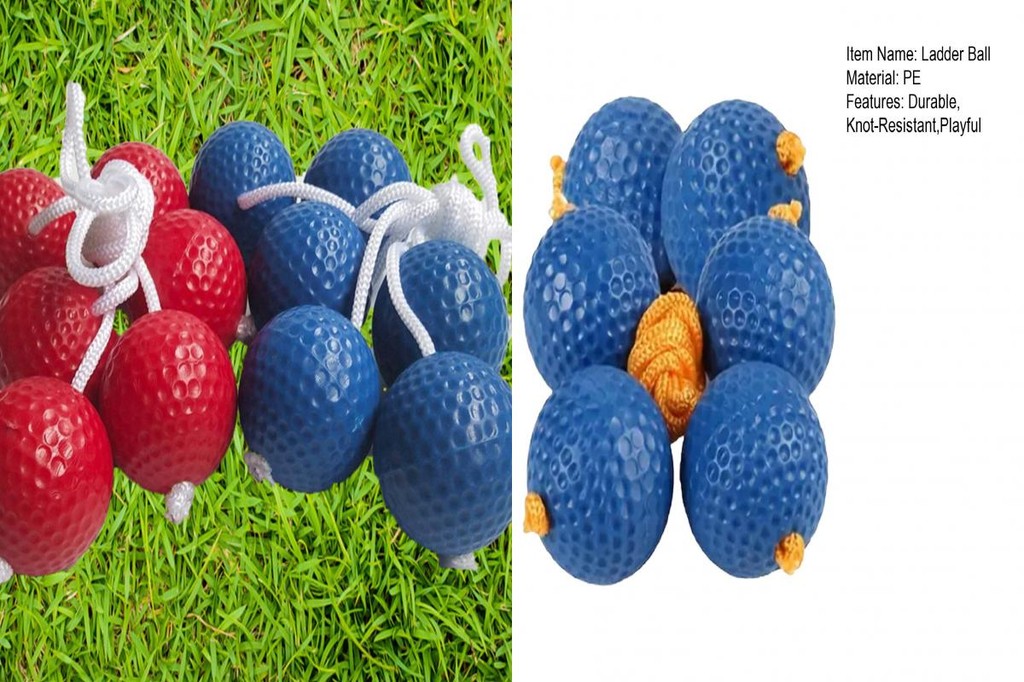 Caronvg Outdoor Lawn Game Balanced Ladder Ball Set 3 Pairs Real Golf ...