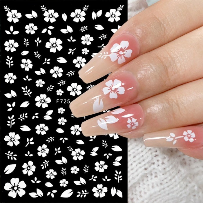 3/5Pcs Nail Design Art Slider Cherry Blossom Self-adhesive Nail Sticker ...