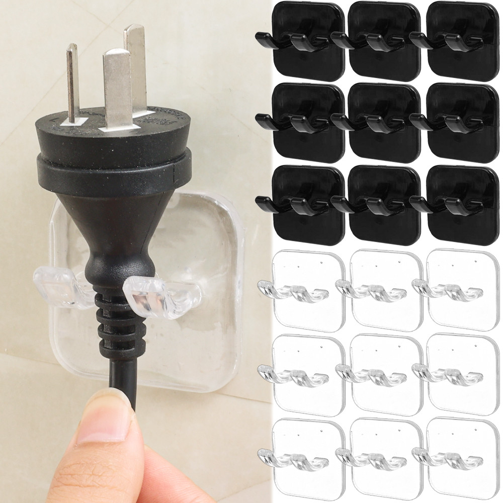 1/5Pcs Simple Style ABS Plastic Power Plug Holders - Back Glued Wall ...