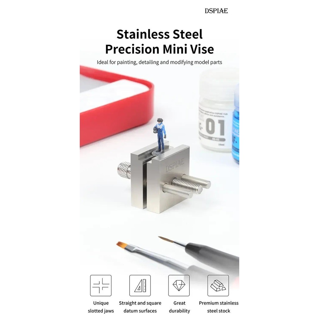 DSPIAE AT-MV Mini Vise Stainless Steel Precision Vise for Gundam Model ...