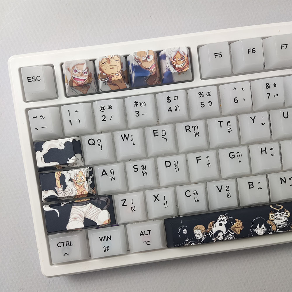 8/12pcs Luffy Keycaps Cherry Profile PBT Dye Sublimation One Piece Nika ...