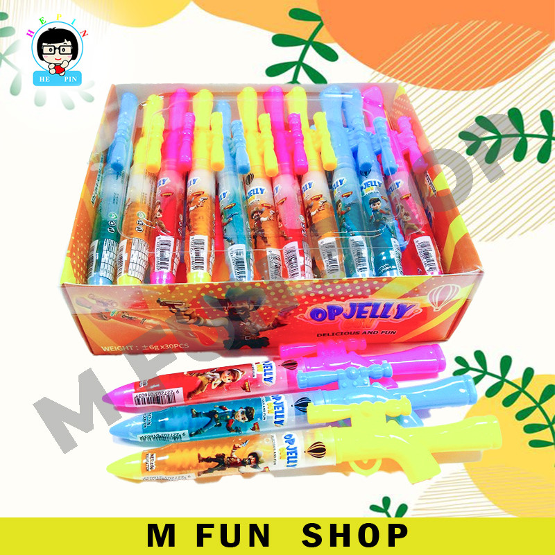 30Pcs OP Jelly Gun (Pistol Jeli OP) Blueberry / Strawberi / Perisa Oren ...