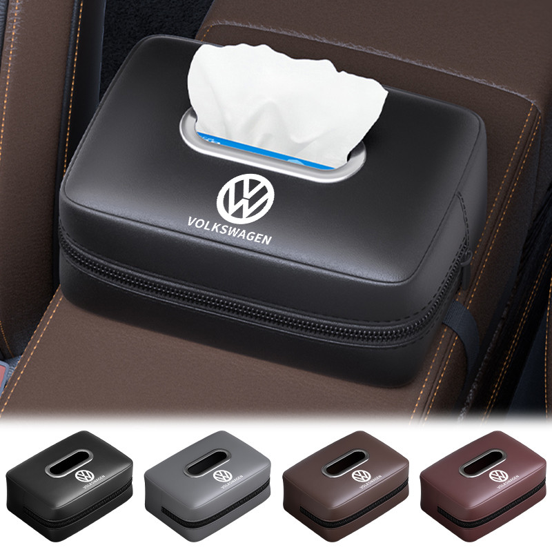 1pcs Car Leather Seat Tissue Holder Car Logo Napkin Storage Box for ...