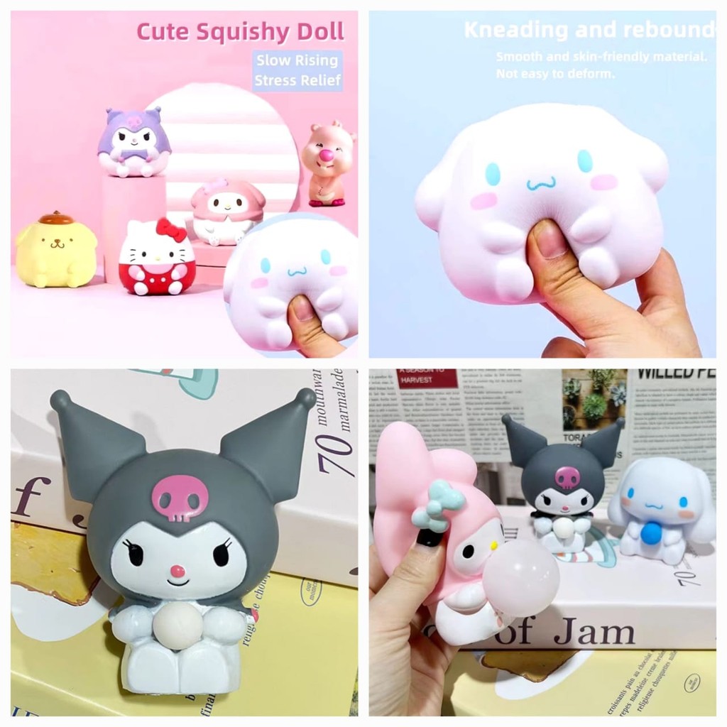 Sanrio Stress ball Kuromi Plushie Doll Sanrio Squishy Press Ball Stress ...
