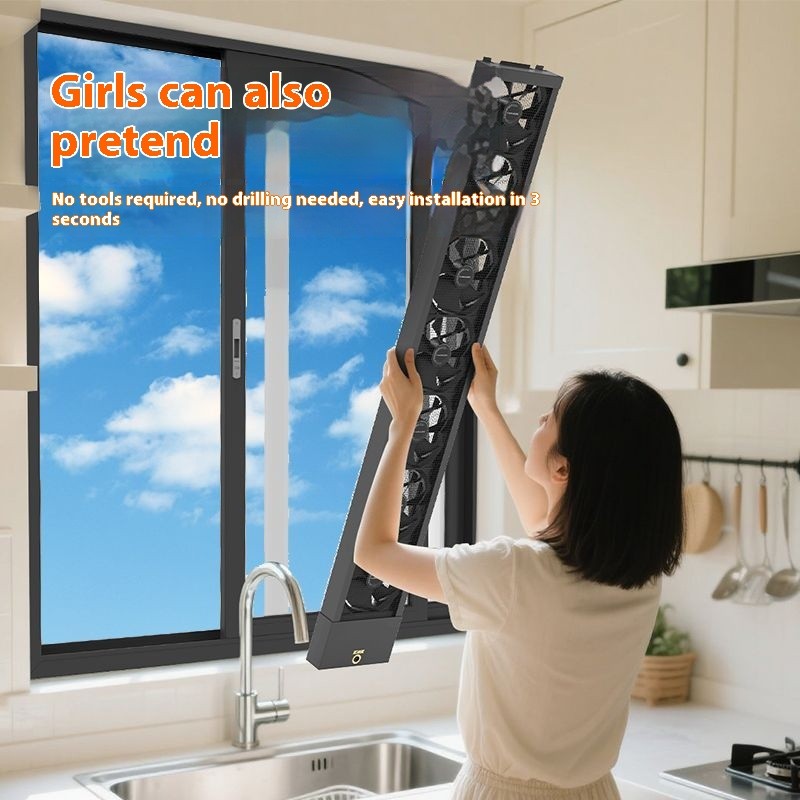 Kipas ekzos dapur Kitchen exhaust fan, punch-free window exhaust fan ...