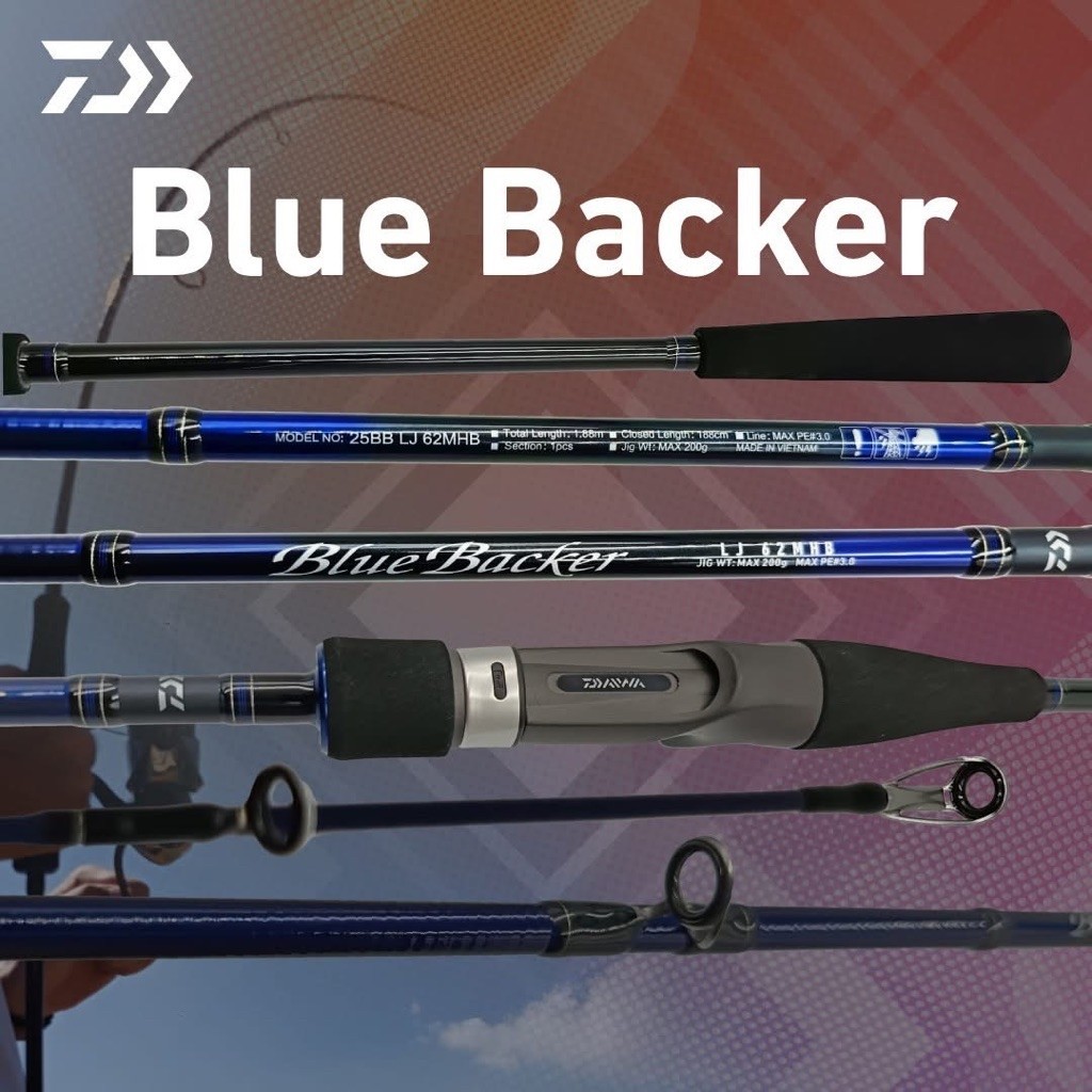 2025 DAIWA BLUE BACKER LIGHT JIGGING SPINNING BAITCASTING ROD SW ...