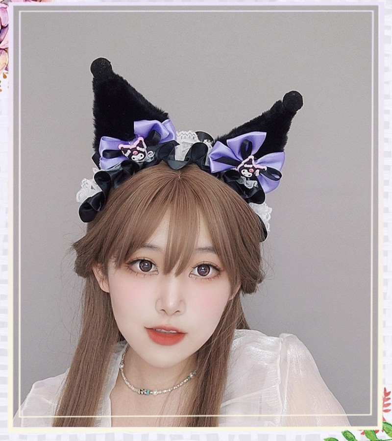 Cute Headband Kuromi Cartoon Kawaii Anime Take A Picture Hair ...