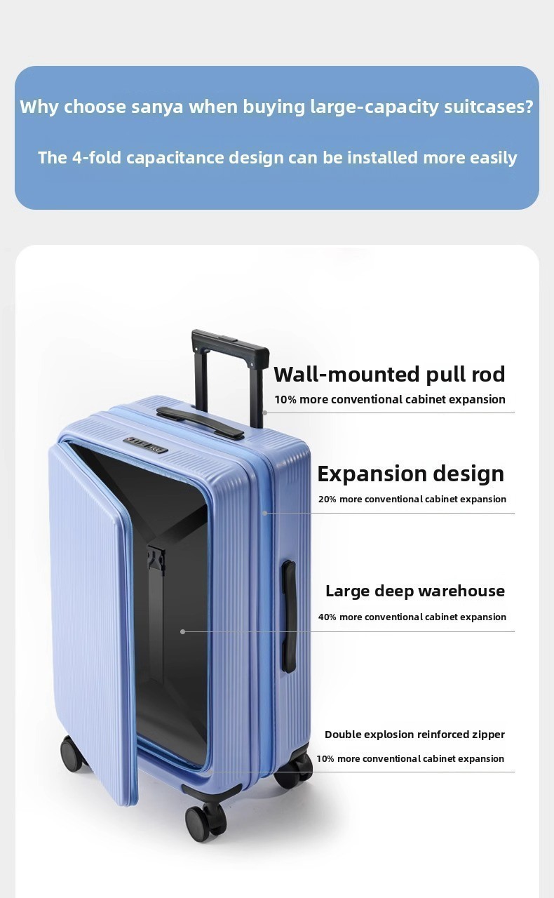 20/22/24/26/28 Inch Expandable Luggage Large Capacity Side Open Luggage ...