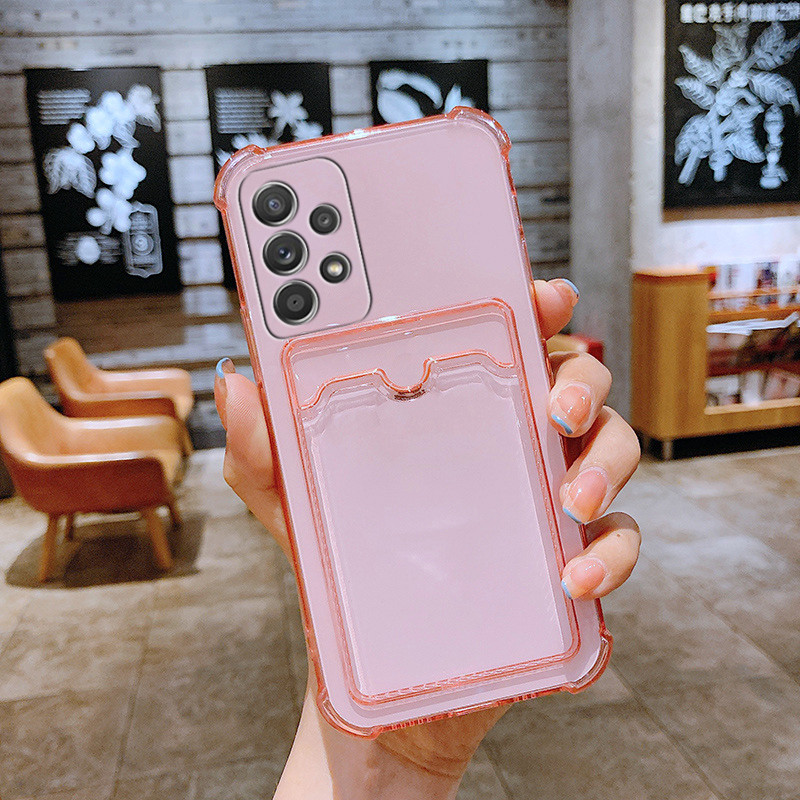 Clear Card Slot Holder Phone Case for Samsung Galaxy A73 A53 A33 A23 A13 A72 A52 A52S 5G A32 A22 ...