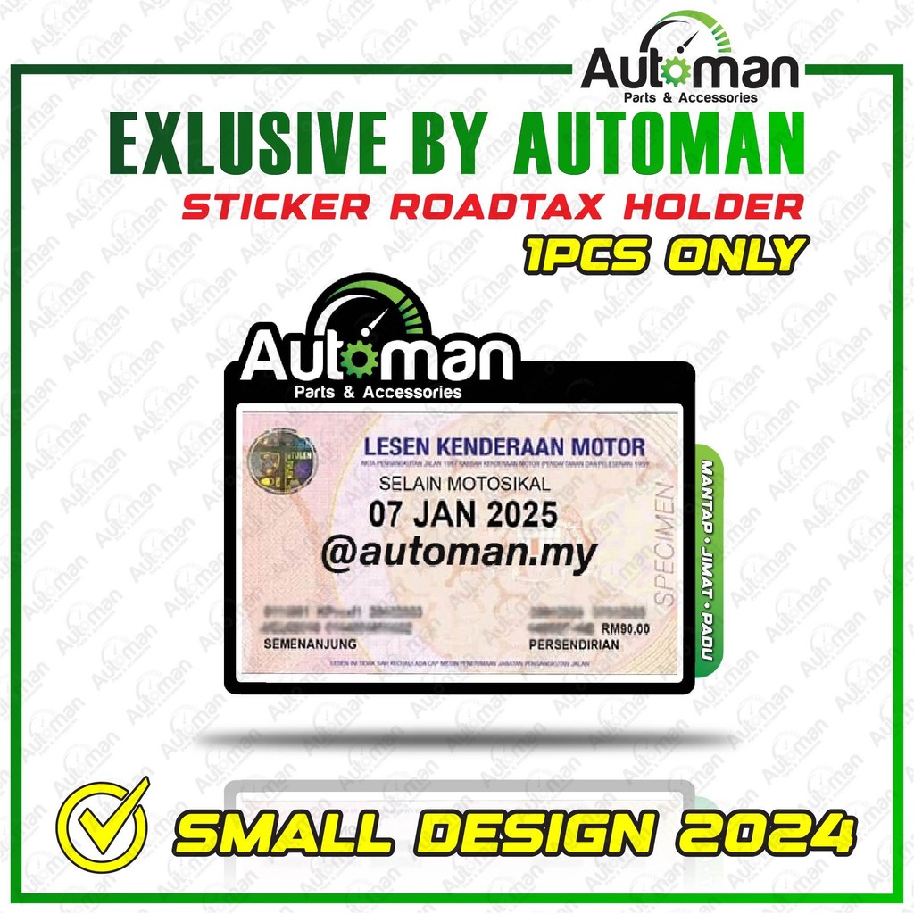 EXLUSIVE BY AUTOMAN Road Tax Sticker Holder 2024 Stick from inside For ...