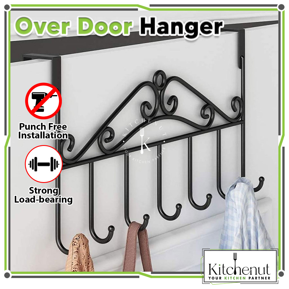 Kitchenut Metal Over Door Hanger Nail Free Hanging Hook Penyangkut Besi ...