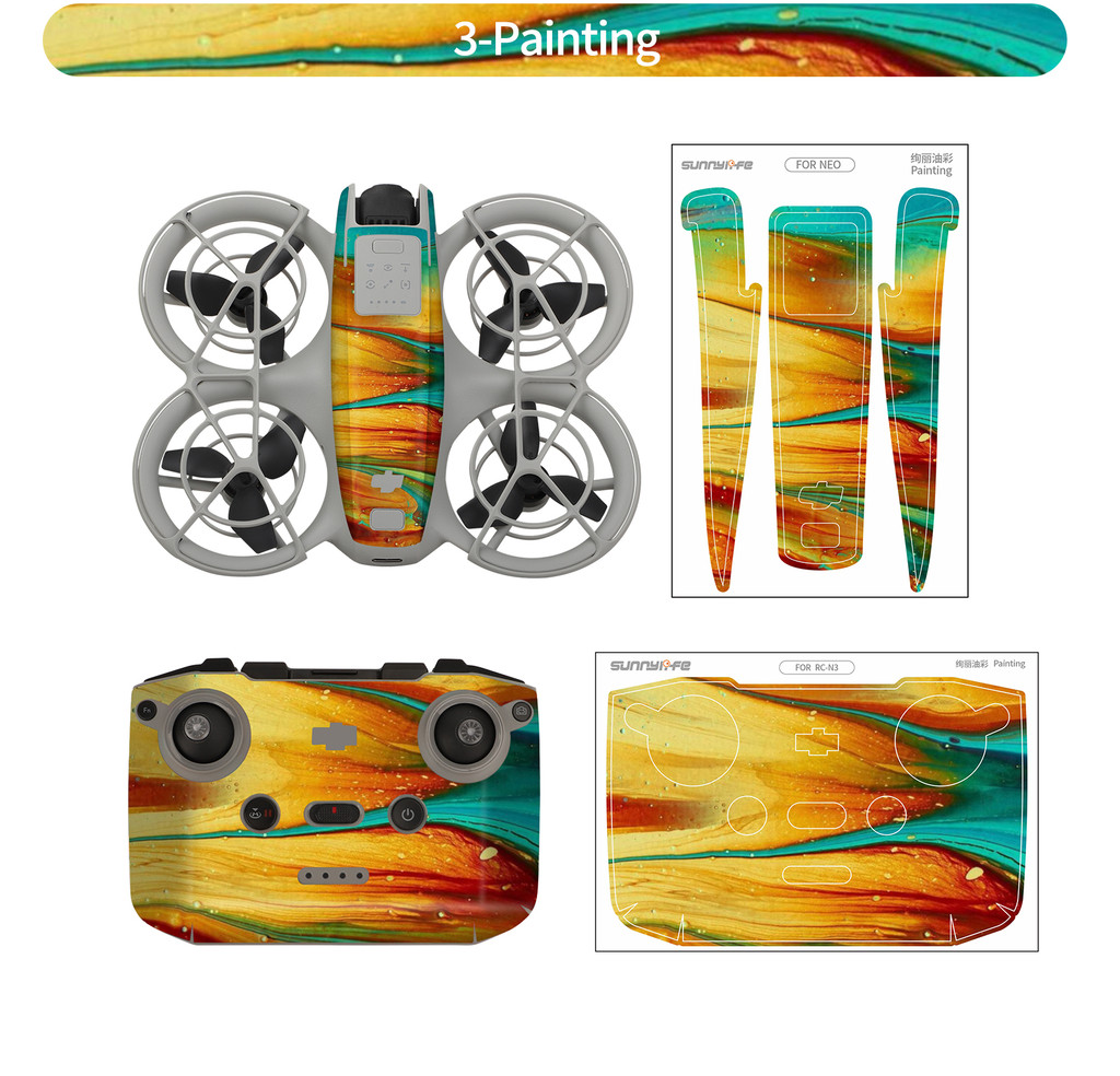 Sunnylife Skin Stickers Compatible with DJI NEO Mini Drone, Waterproof ...