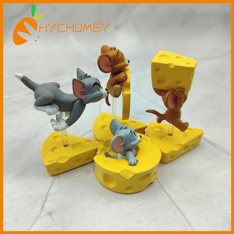 And Whimsical Tom Jerry Cheese Cake Toppers Pvc Anime Blind Box ...