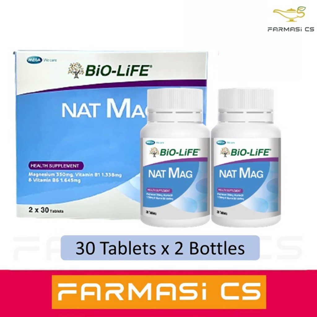 PROMO Bio-Life Nat Mag 30 Tablets x 2 Bottles(SET) EXP:09/2025 ...