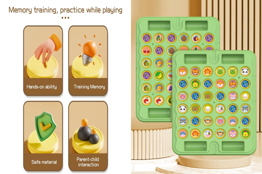 HUA_ Portable Flipping Chess Toy Matching Game Fun Memory Chess Game ...