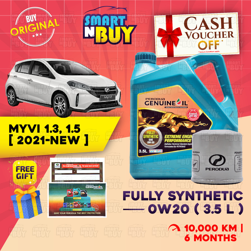 Perodua Engine Oil 0W20 Fully Synthetic Original Minyak Hitam Kereta ...