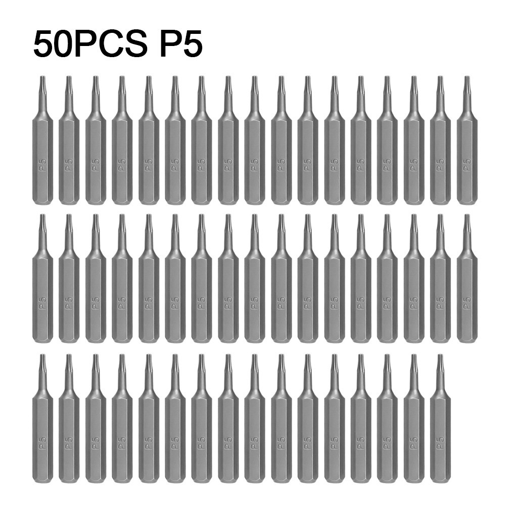 50pcs 4mm Small Hex Shank Screwdriver Bits Set P2 P5 P6 pentagonal ...