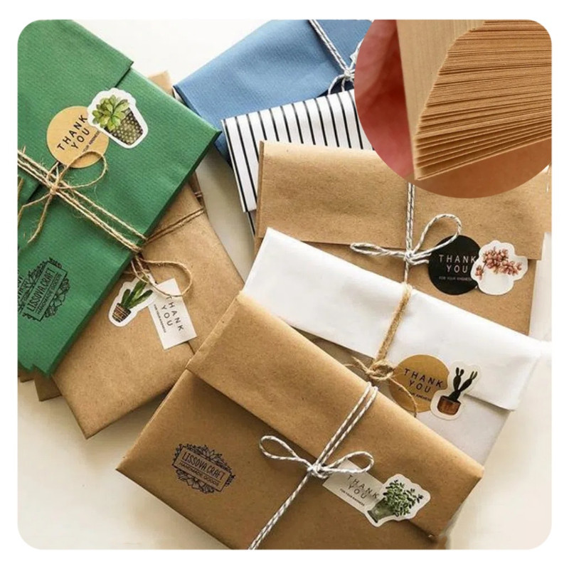 50pcs A4 KRAFT CRAFT BROWN Flower Wrapping Paper Bouquet Gift Florist ...