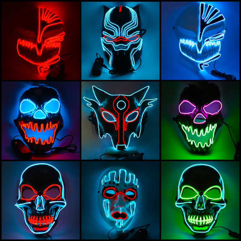 Halloween EL Glowing Mask Panther Kurosaki Ichigo Death God Living Knot ...