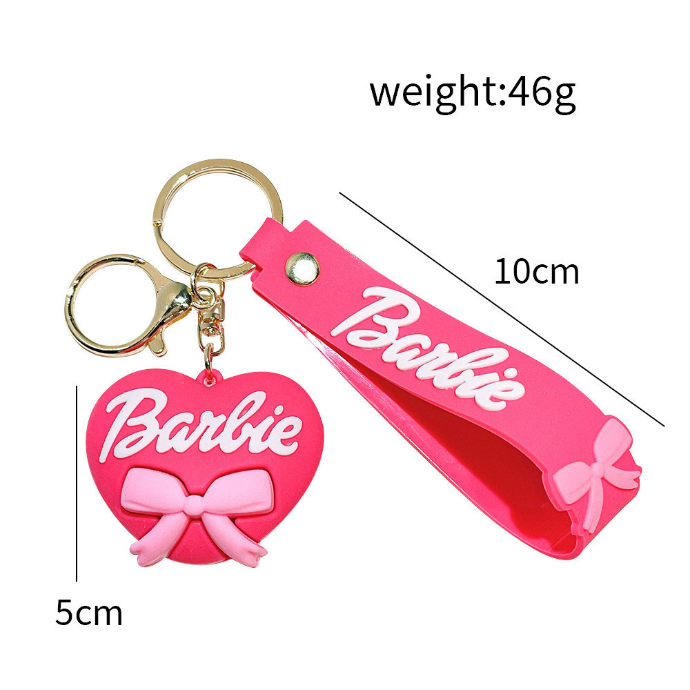 Delightful Key Barbie Ring Soft Pink Heart Keychain For Girls And ...