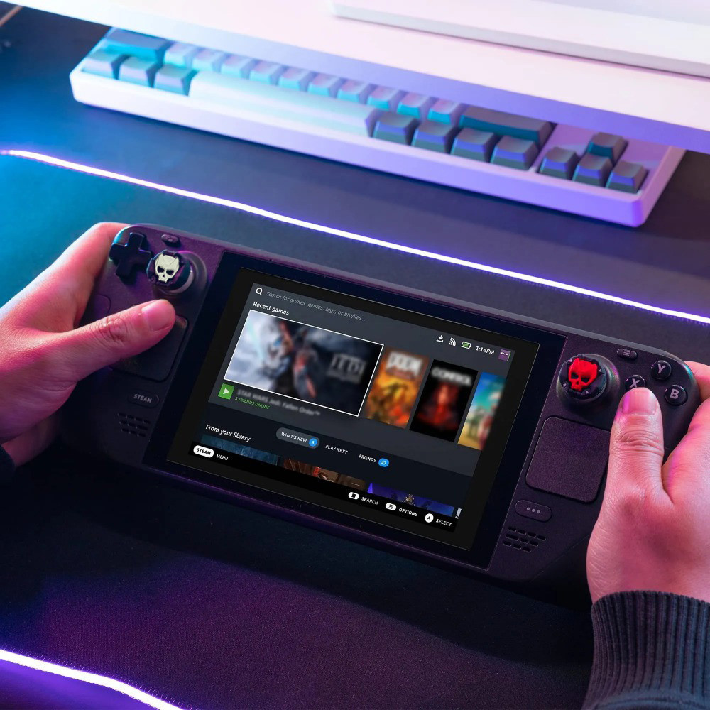 4Pcs Skull Silicone Thumb Stick Grip Cap For Steam Deck / Rog Ally ...