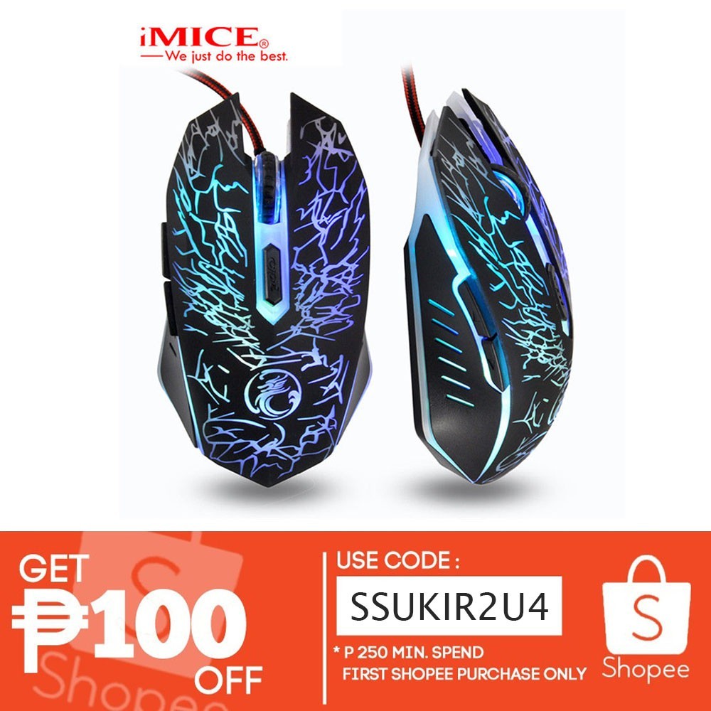 iMice X5 Optical Game Colorful Light 6 Button Gaming Mouse | Shopee ...