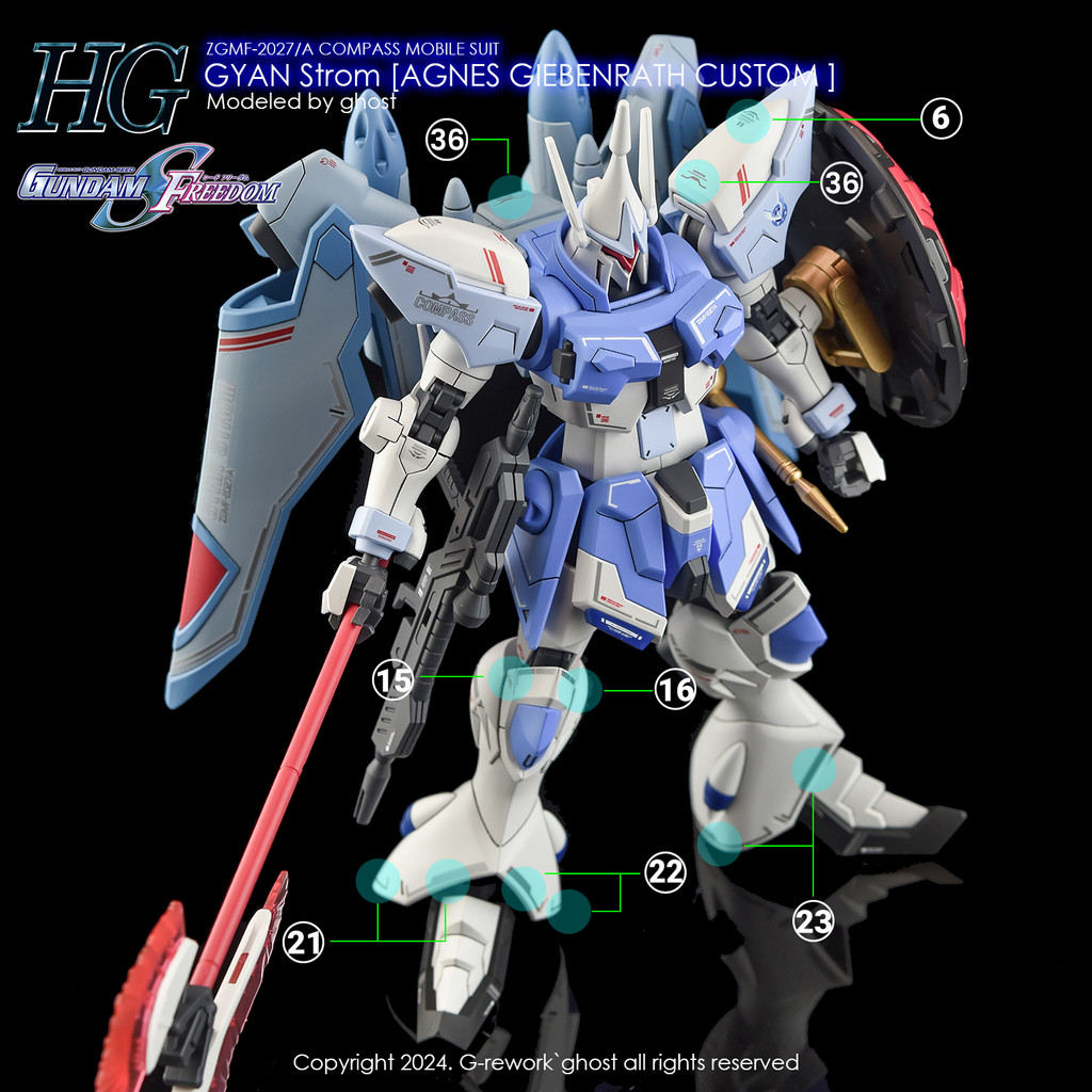 G-Rework HG Gyan Strom Water Decal CD-H249 G Rework HG Gyan Strom Gundam Water Decals CD H249 ...
