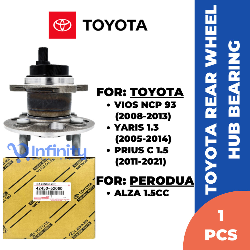 TOYOTA Rear Wheel Hub Bearing For Toyota Vios Ncp93/ Yaris Ncp91/ Prius ...