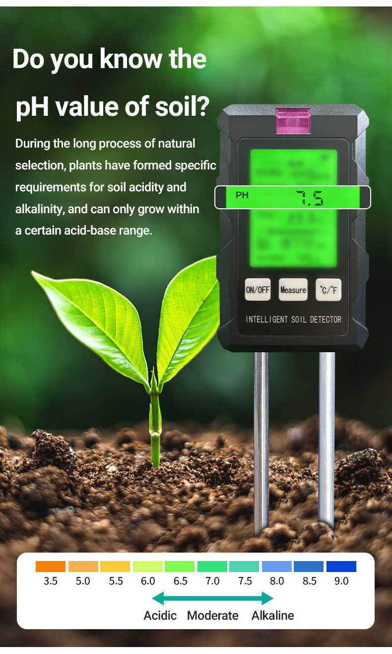 INKBIRD ST-03 6-in-1 Soil Detector Soil Fertility Analyzer Moisture PH ...
