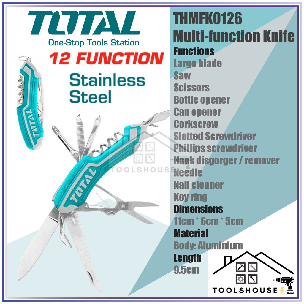 TOTAL THMFK0126 12 Function Multi-Function Knife 12功能多功能刀 | Shopee Malaysia