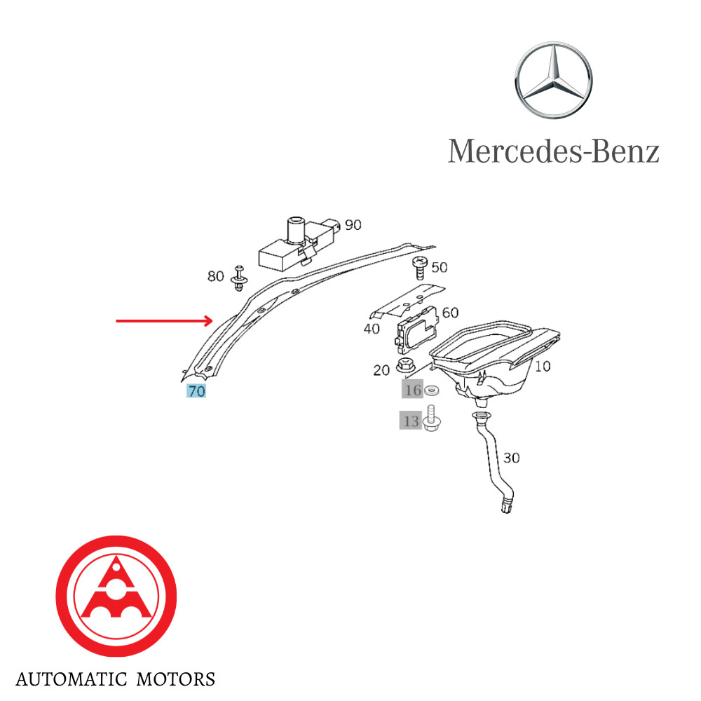 Original Mercedes Benz Front W/S LWR GRILLE W215 W220 2208300228 ...
