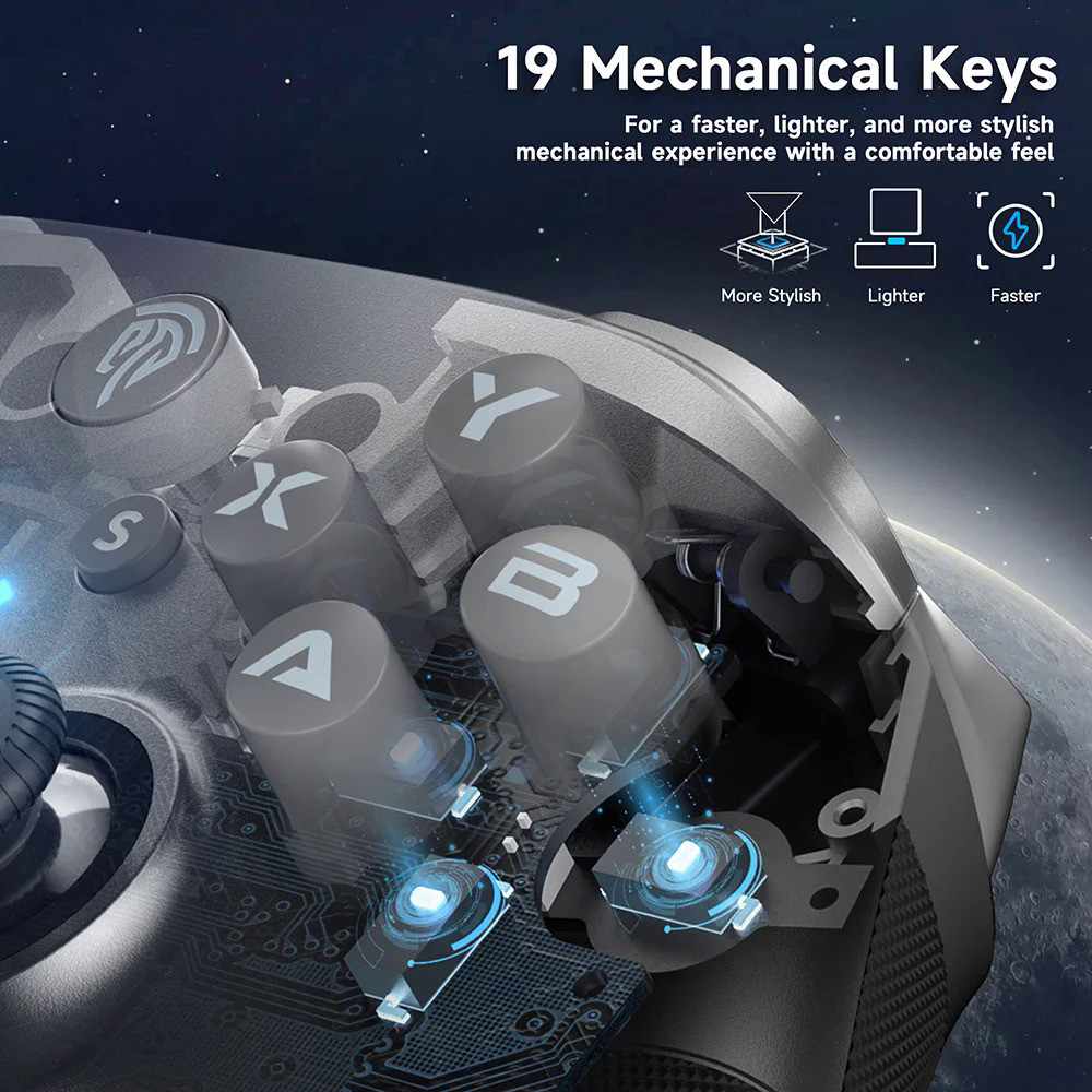 EasySMX X10 Wireless Gaming Controller, Mechanical Gamepad for PC, Switch, Phone, Smart TV, Hall ...